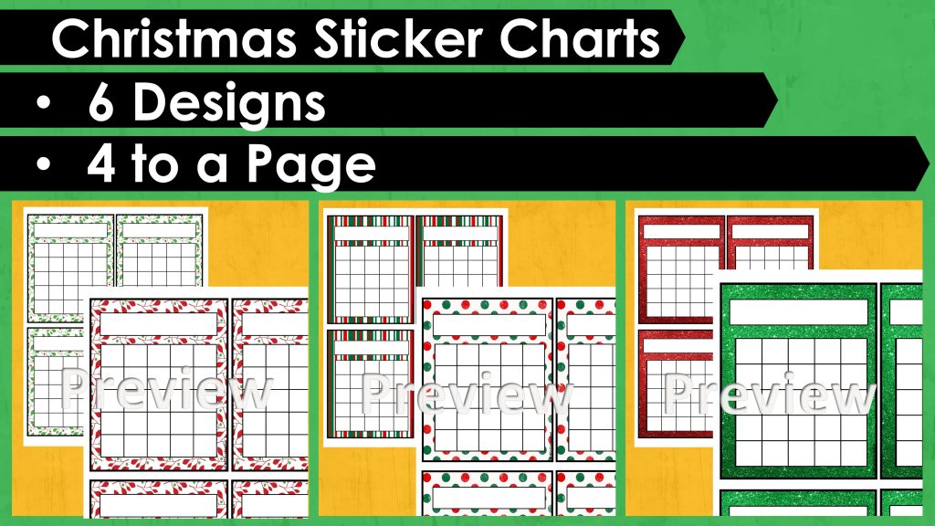 Christmas Sticker Charts - Red and Green Incentive Reward Charts - Made ...