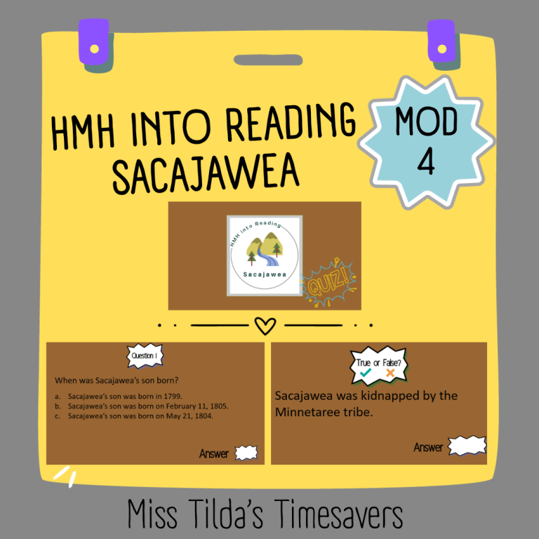 Sacajawea Quiz - Grade 6 HMH into Reading - Made By Teachers