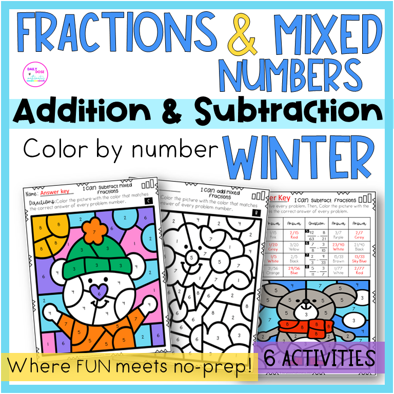 Freebie Winter MathPlace Value and Order of Opeations Color By Number ...