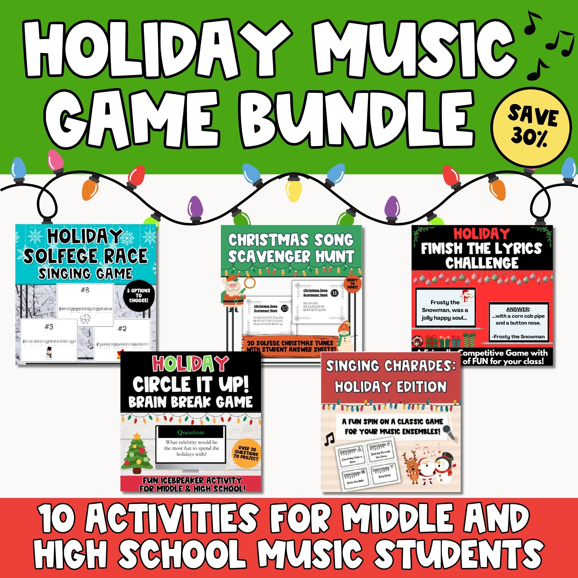 Holiday Music Game Bundle- Perfect for Choirs, Bands and Orchestras ...