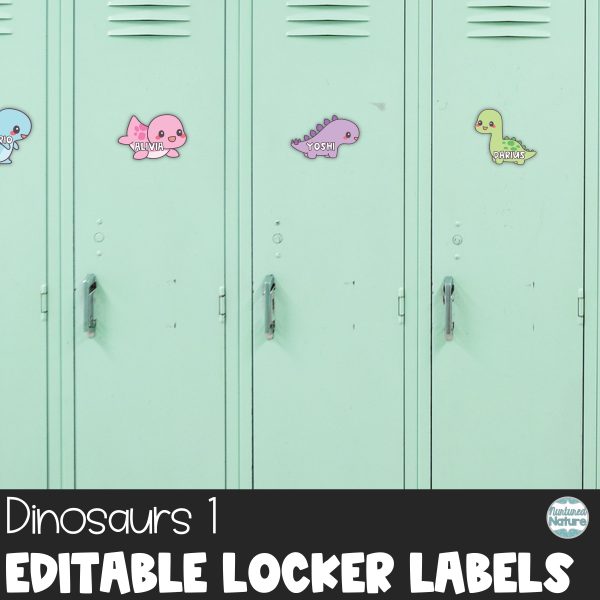 Dinosaur Locker Labels – Editable Name Tags for Cubbies or Coat Hooks ...