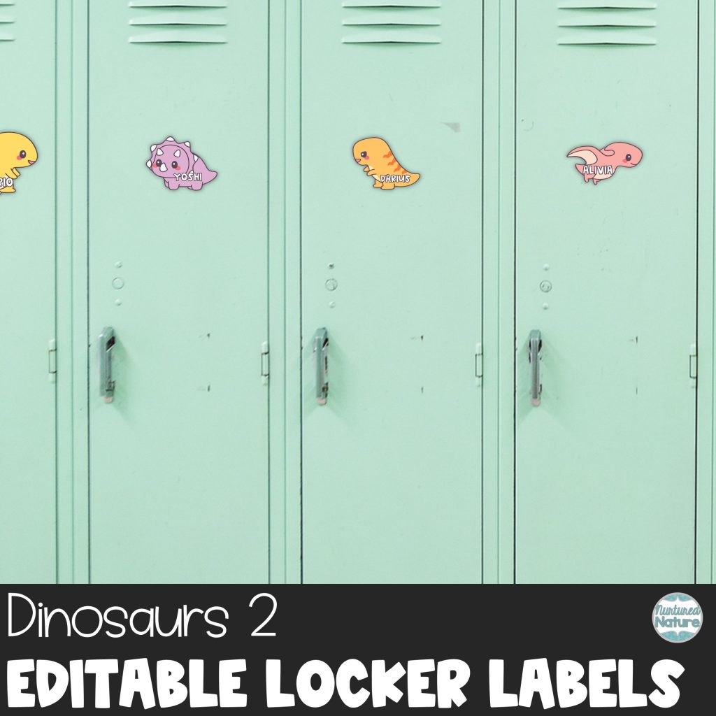 Dinosaur Locker Labels 2 - Editable Name Tags for Cubbies or Coat Hooks ...