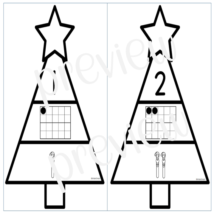 Christmas Tree Number Puzzles 1 to 20 |Ten frames & Tally Marks | Made ...