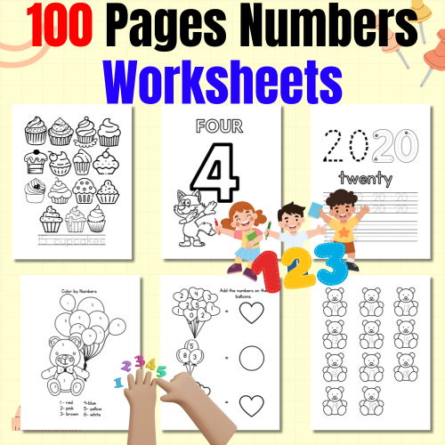 100 Pages Numbers Worksheets (K-1) 1st Grade Worksheets & Teaching ...