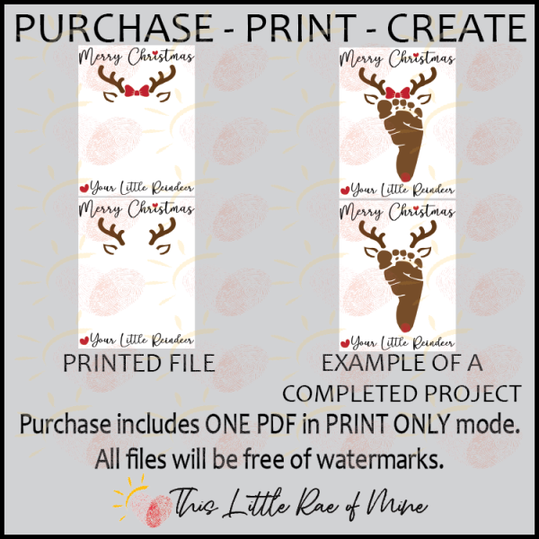 Little Reindeer - footprint - Merry Christmas - handprint Art Keepsake ...