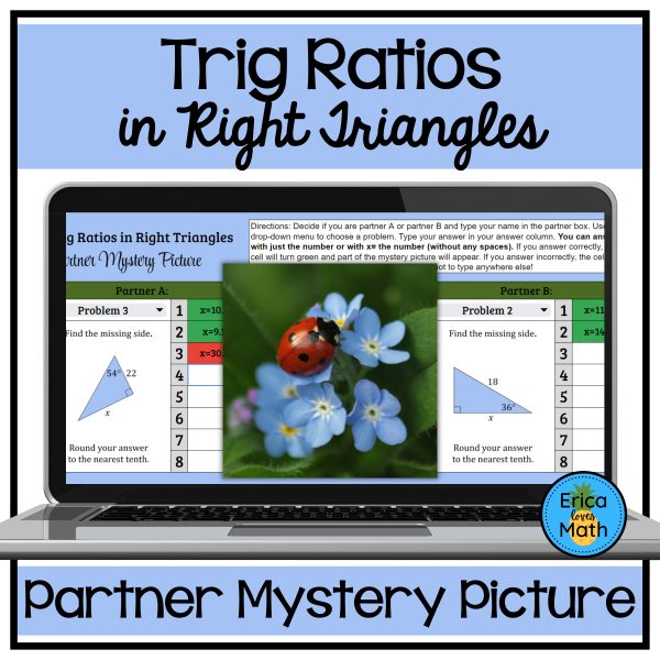 Trig Ratios in Right Triangles Digital Partner Activity - Made By Teachers