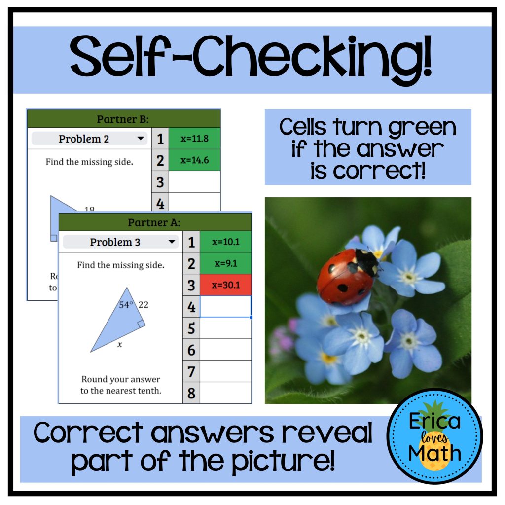 Trig Ratios in Right Triangles Digital Partner Activity - Made By Teachers