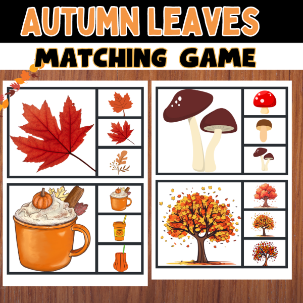 Autumn Leaves Matching Game Montessori Cards / Fall Clothespin Tasks ...