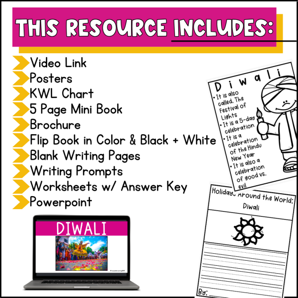Holidays Around the World Diwali Worksheets, Flip Book - Diwali ...