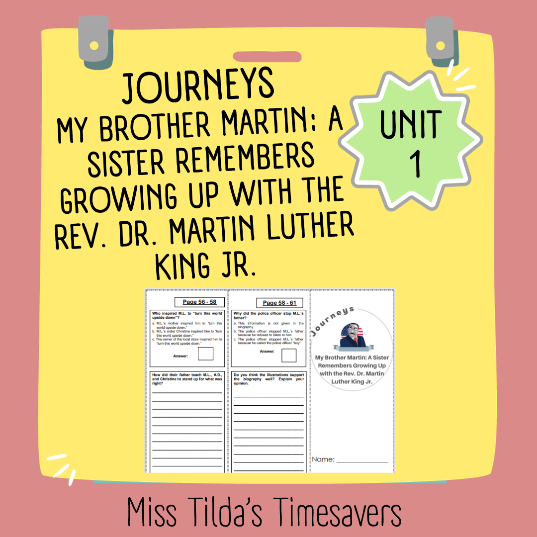 My Brother Martin - Grade 4 Journeys | Made By Teachers