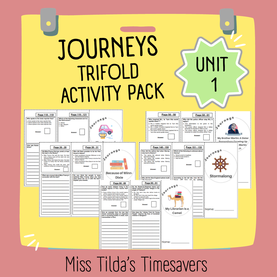 4th Grade Reading Street Activity Pack - Unit 6 | Made By Teachers