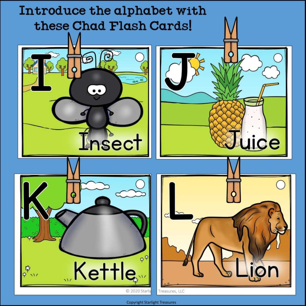Alphabet Flash Cards for Early Readers - Country of Chad | Made By Teachers