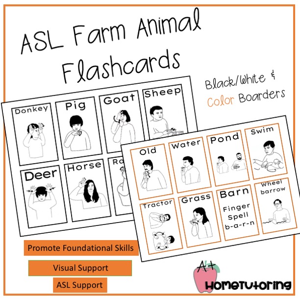 ASL Basic Vocabulary Flashcard Pack 1 | Made By Teachers