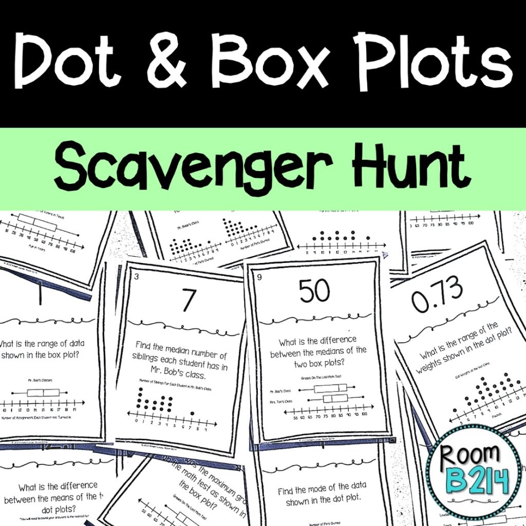 Dot and Box Plots Scavenger Hunt TEKS 7.12A | Made By Teachers
