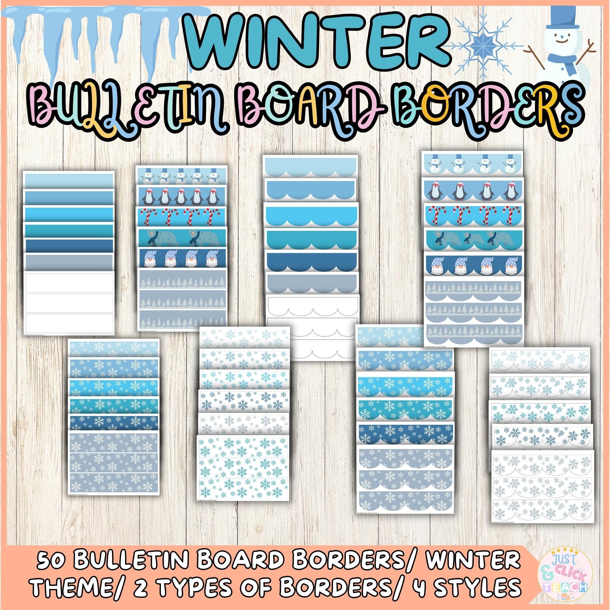 Winter bulletin board borders for winter classroom bulletin board ...
