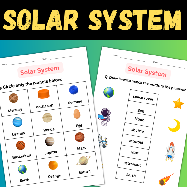 Printable Preschool Solar System Worksheets for Kindergarten - Made By ...