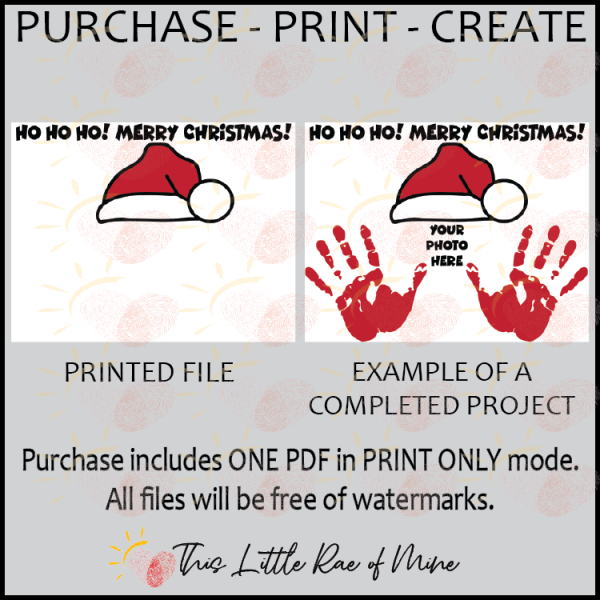 Ho Ho Ho - Merry Christmas - Santa - handprint Art - photo Keepsake ...