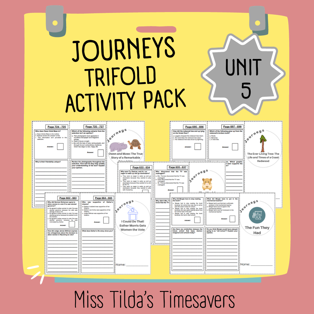 5th Grade Reading Street Activity Pack - Unit 1 | Made By Teachers
