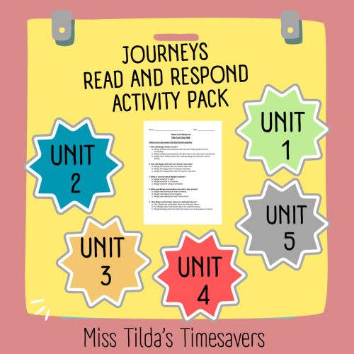 Grade 4 Journeys (Units 1 - 5) - Read and Respond Activity Pack - Made ...