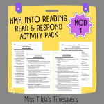 Read and Respond Activity Pack - Grade 4 HMH Into Reading (Module 1 ...