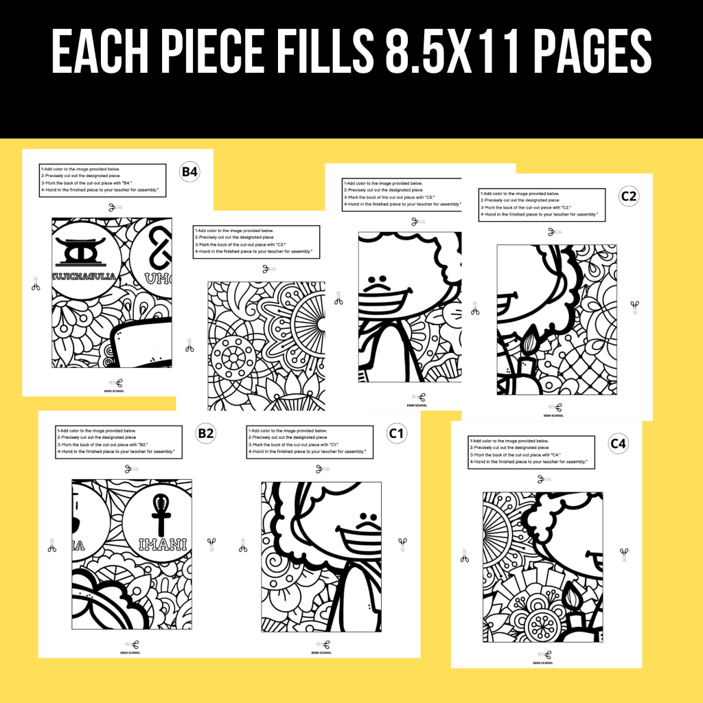 KWANZAA Collaborative Posters Art Coloring Pages | Kwanzaa Activities ...