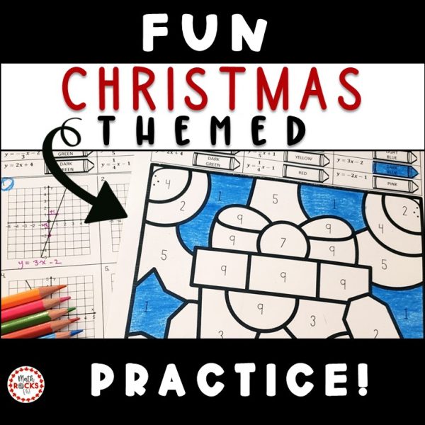 Christmas Write Equation Of A Line From A Graph Coloring Math Activity ...