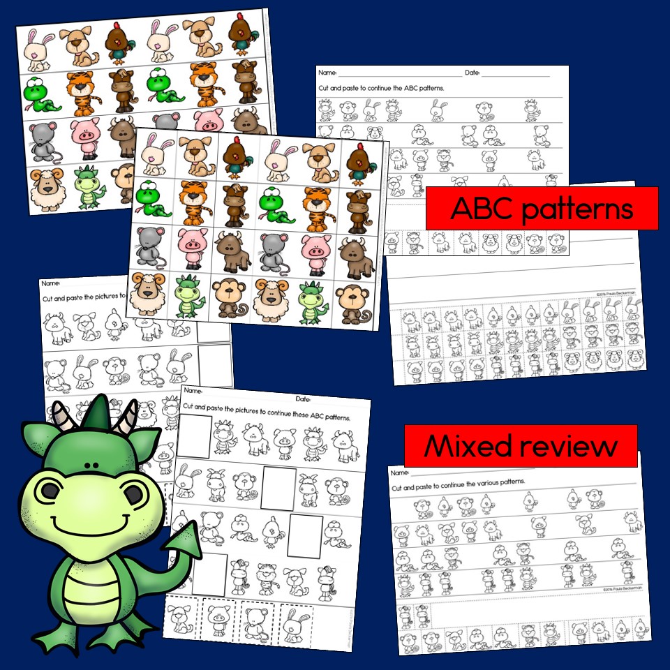 Chinese New Year 2024 Math Center with AB AB AAB and ABB Patterns ...