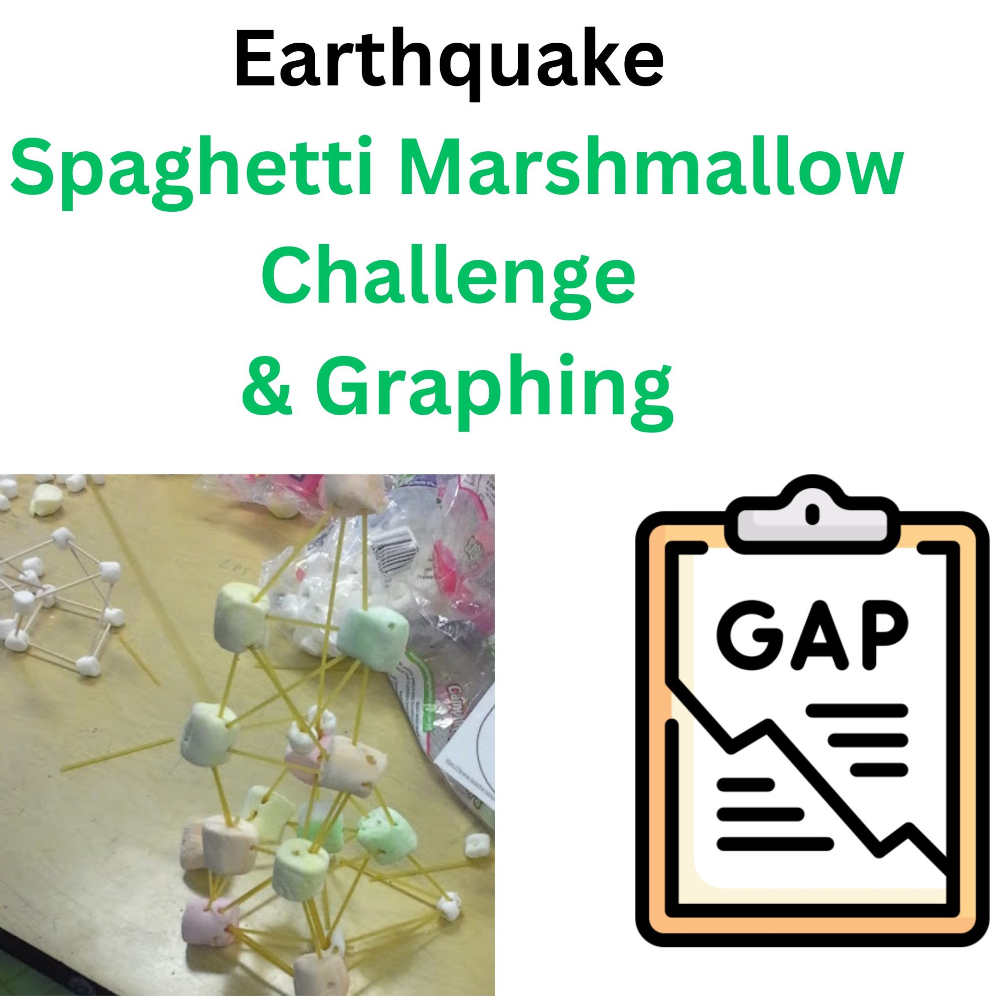 Geology Earthquake Spaghetti Marshmallow Challenge & Graphing | Made By ...