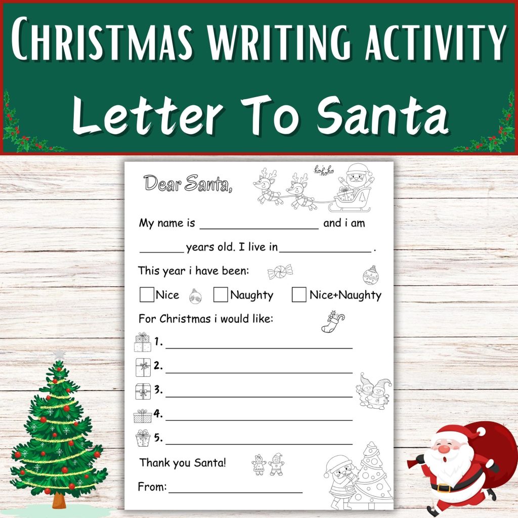 Christmas Wish List 2 Writing Practice To Santa, Coloring Letter To ...