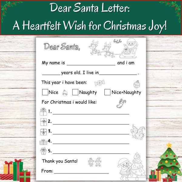 Christmas Wish List 2 Writing Practice To Santa, Coloring Letter To ...