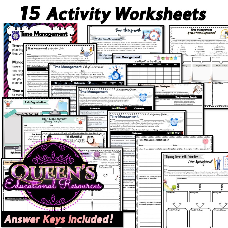 Time Management Activities | Time Management Situation Cards | Time ...