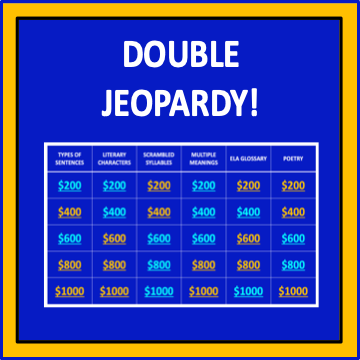 ELA Jeopardy - an interactive language arts game - Made By Teachers