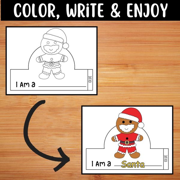 Disguise a Gingerbread Man Writing & Hats Craft | Gingerbread Man Crown ...