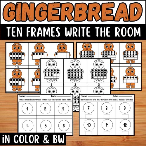 Gingerbread Man Write the Room Math Center,Gingerbread Man 10-Frame ...