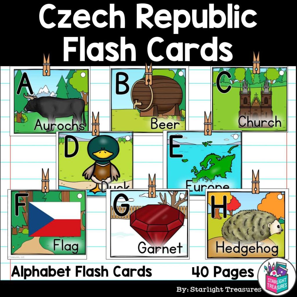 Alphabet Flash Cards for Early Readers - Country of Czech Republic ...