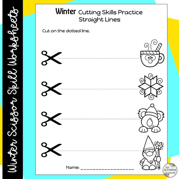 Winter Cutting Practice Scissor Skill Worksheets - Made By Teachers