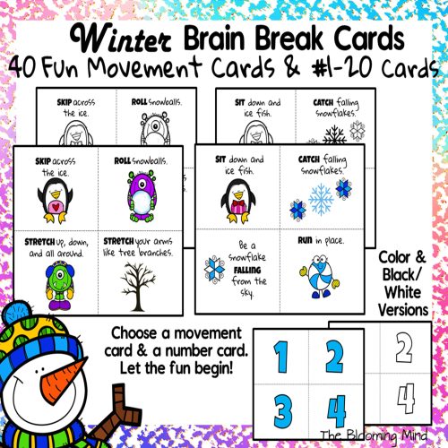 Winter Movement Brain Break Cards | Made By Teachers