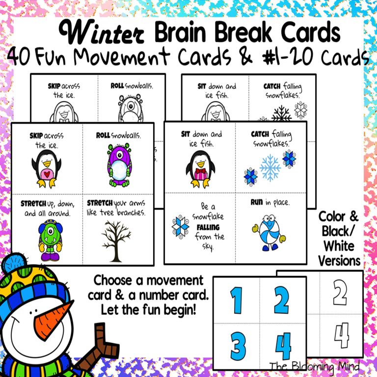 Winter Movement Brain Break Cards | Made By Teachers
