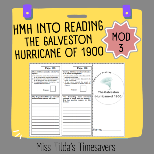 The Galveston Hurricane of 1900 - Grade 4 HMH into - Made By Teachers