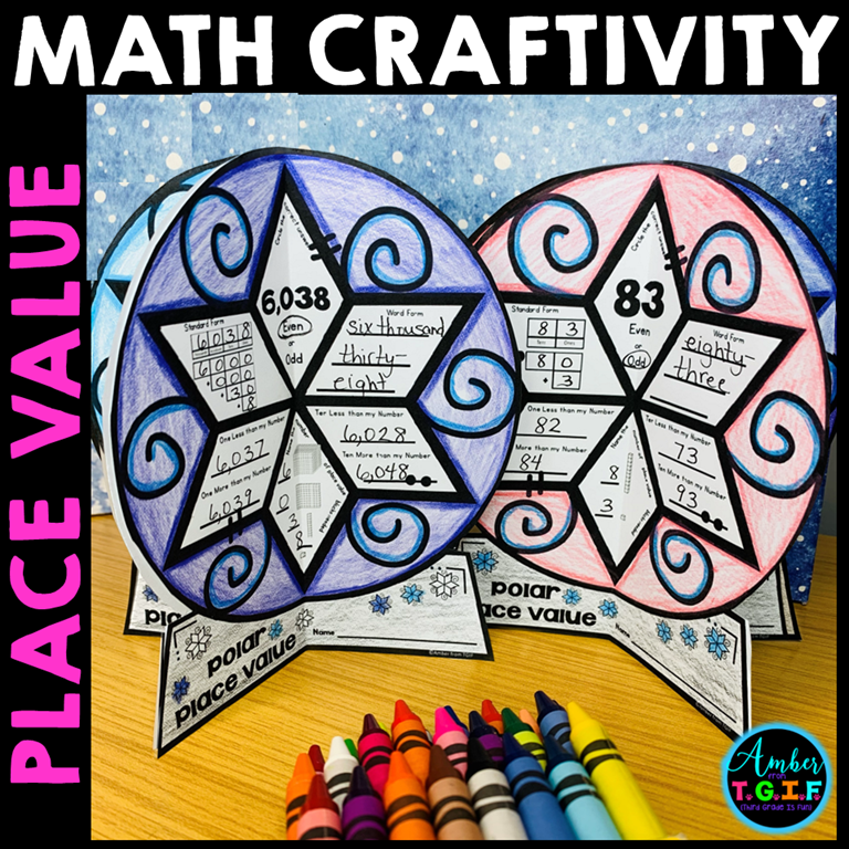 2nd Grade Winter Math Crafts Bundle | December Bulletin Board Craft ...