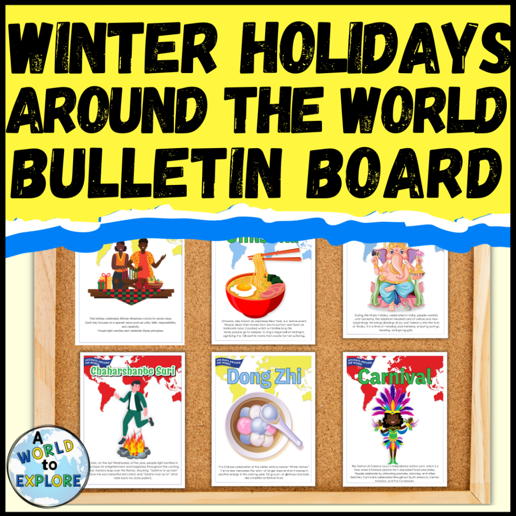 Winter Holidays Around the World Bulletin Board Set | Made By Teachers