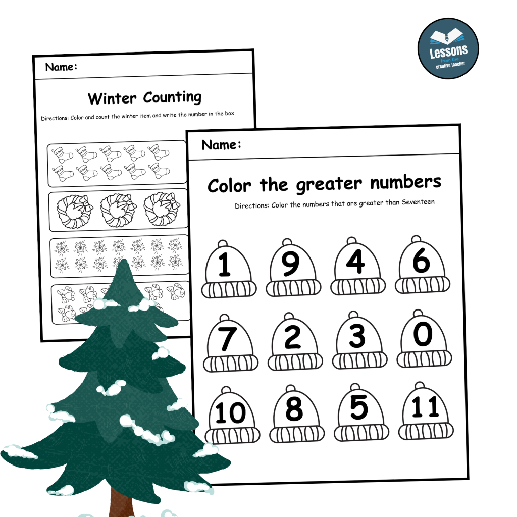 December Winter Math Packet NO PREP (Kindergarten) | Made By Teachers