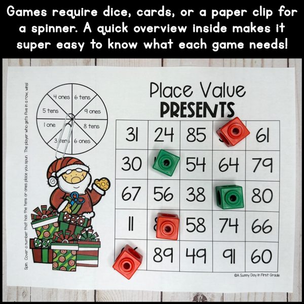 Christmas Math Games for Addition, Place Value, Odd and Even Numbers ...
