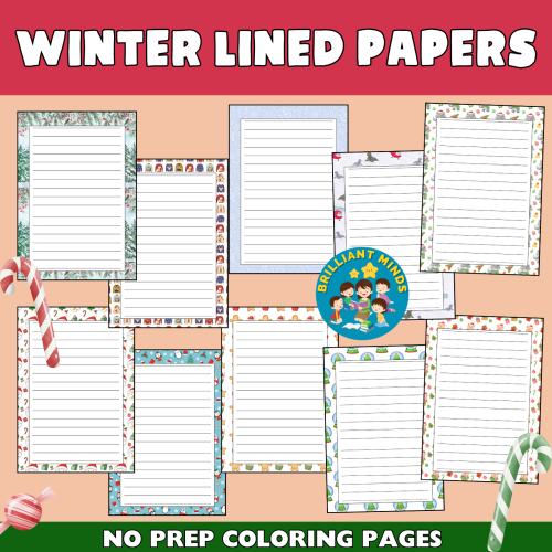 Winter Lined Paper - Winter Writing Paper - Winter Writing Papers with ...