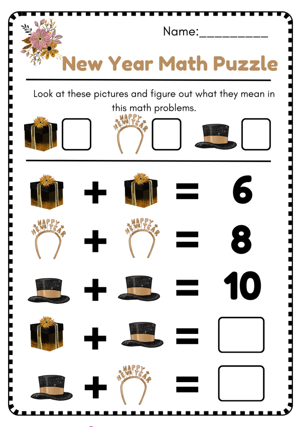 New Year Addition Doubles Math Puzzle | Early finishers | Logic Game ...