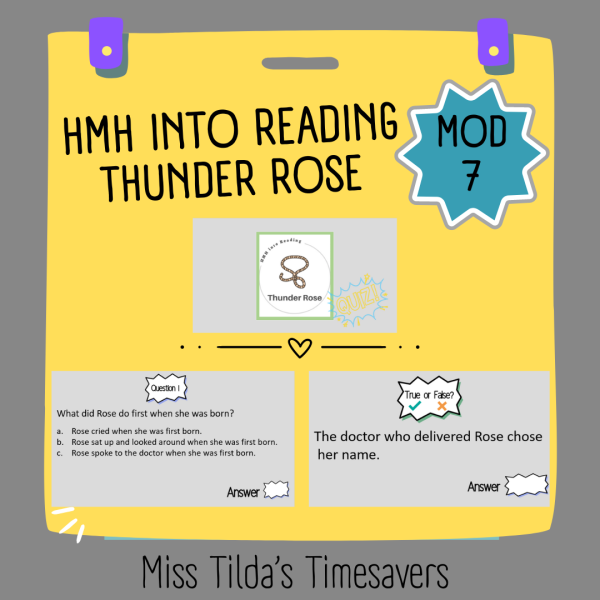 Thunder Rose Quiz - Grade 4 HMH into Reading - Made By Teachers
