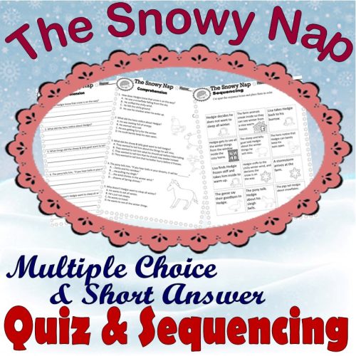 The Snowy Nap Winter Reading Quiz Tests & Story Scene Sequencing | Made ...