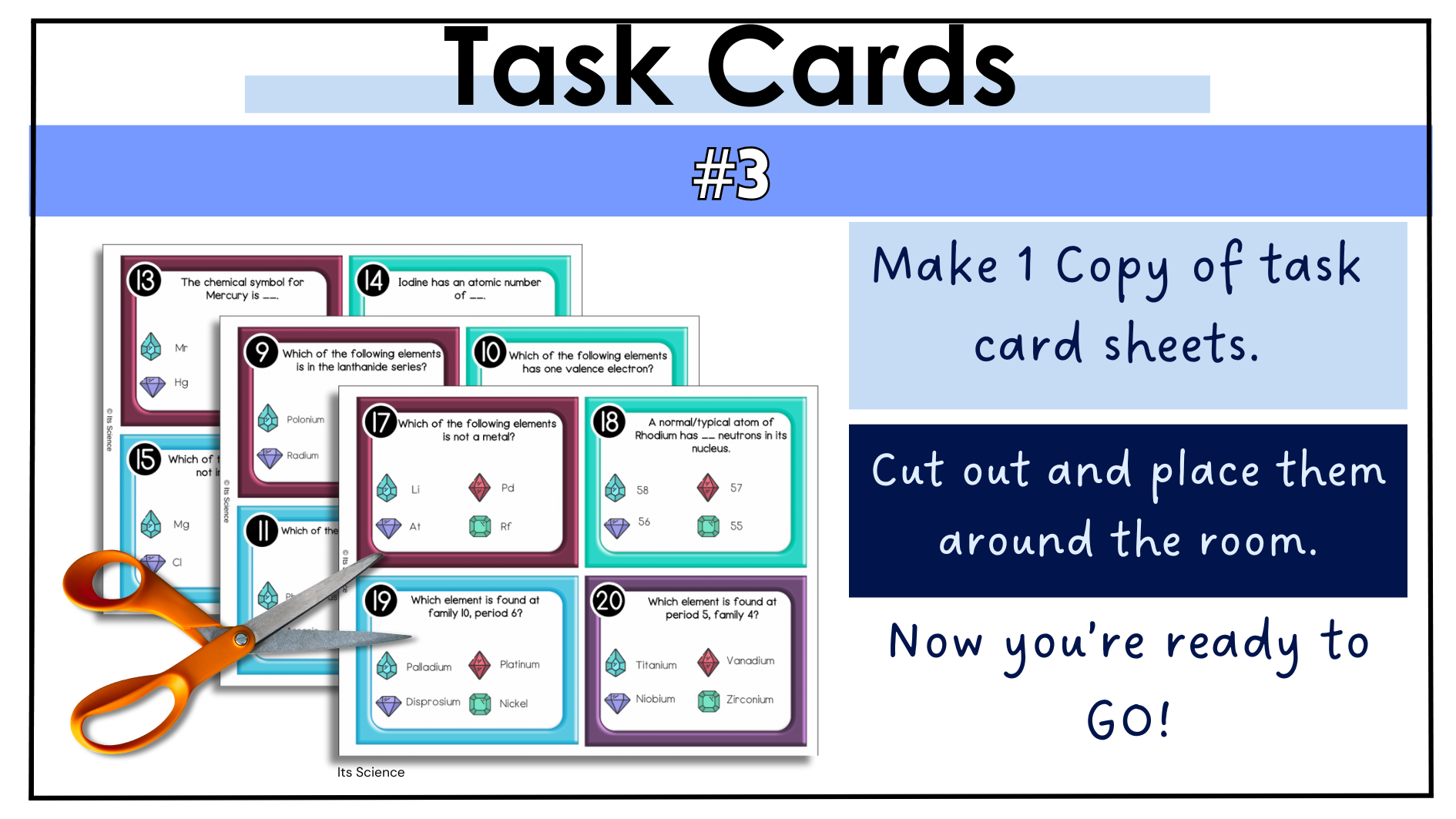 Periodic Table Task Cards - Scavenger Hunt - Break Out - Game Activity ...