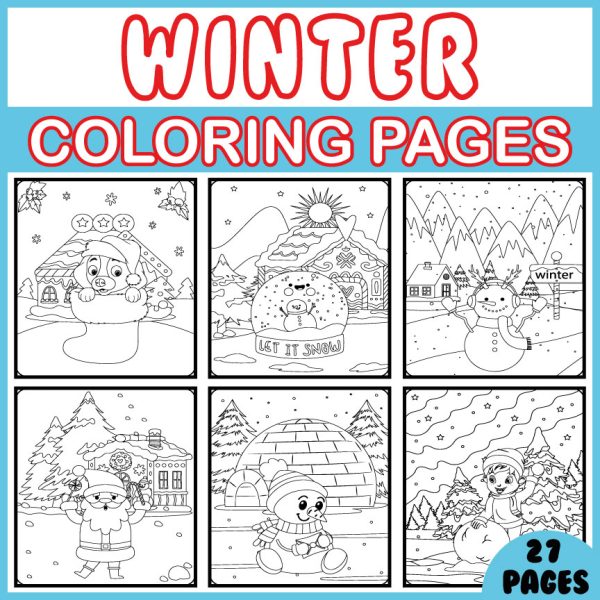 Winter Coloring Pages Printable Sheets / Winter Coloring Book (27pages ...