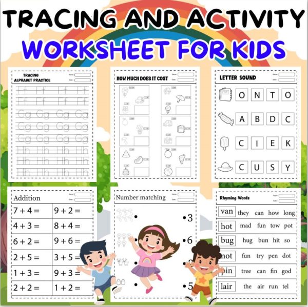 Tracing and Activity Worksheet, Fun activities Book For Kids - Made By ...